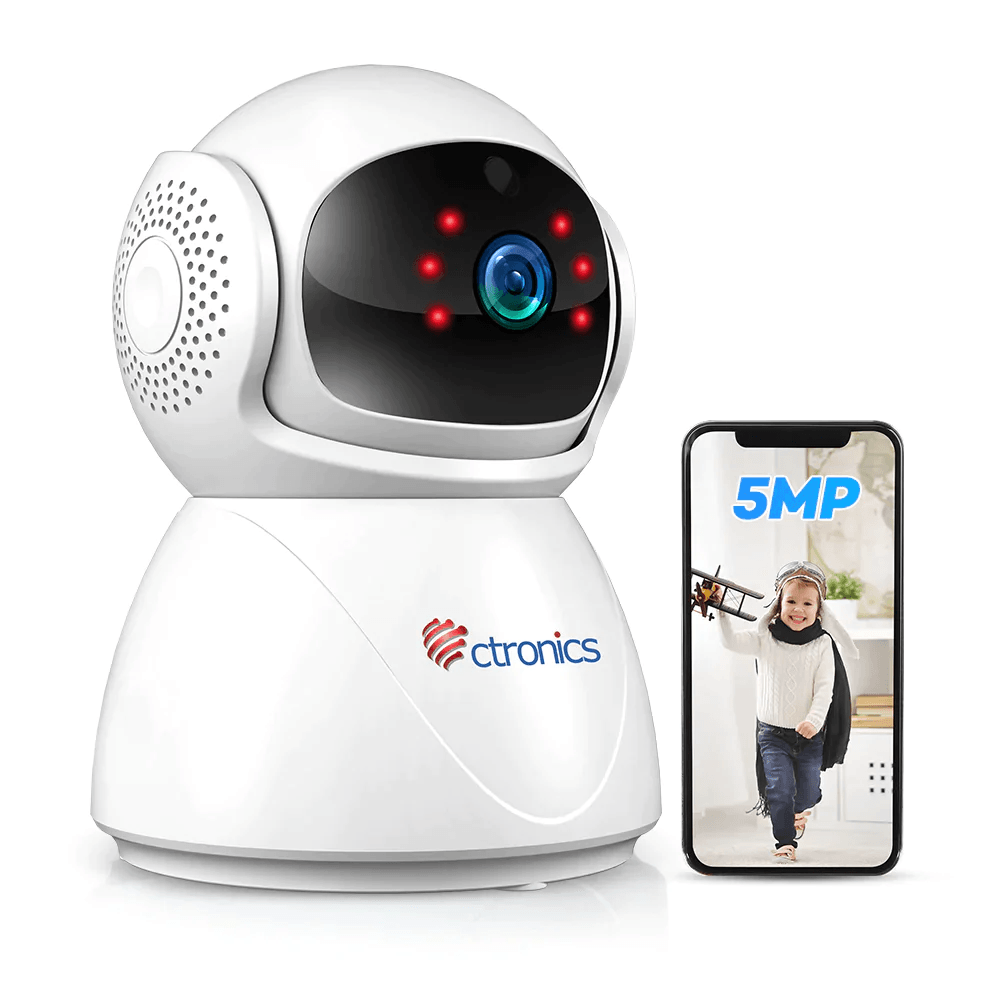 5MP Indoor WiFi Surveillance Camera Ctronics 360° PTZ Camera with Human ...